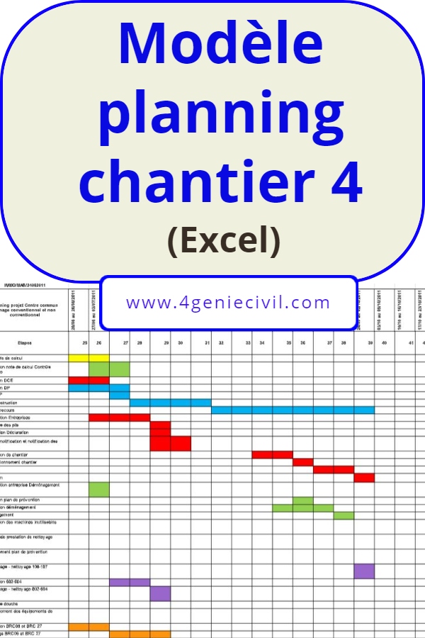 Exemple de gestion de planning chantier excel