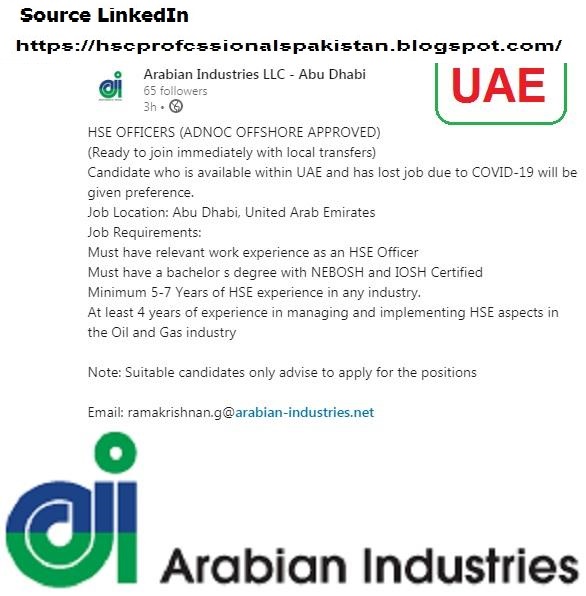 HSE Officer UAE - LinkedIn Jobs