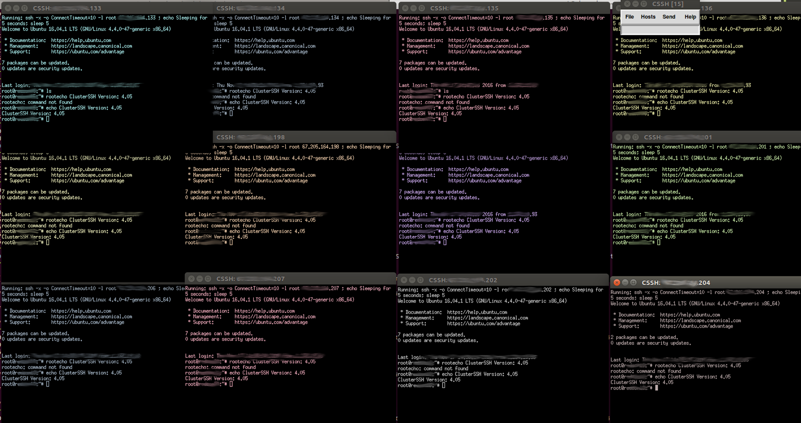 ClusterSSH o cómo manejar varias sesiones SSH de forma concurrente
