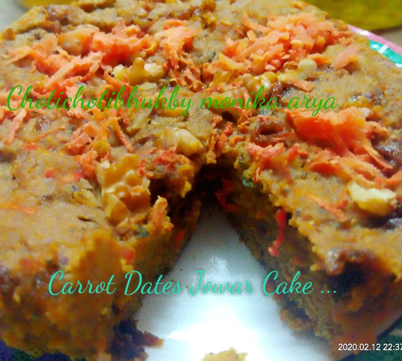 Carrot Dates Jowar Cake. Easy and Quick moist cake recipe with no sugar ...