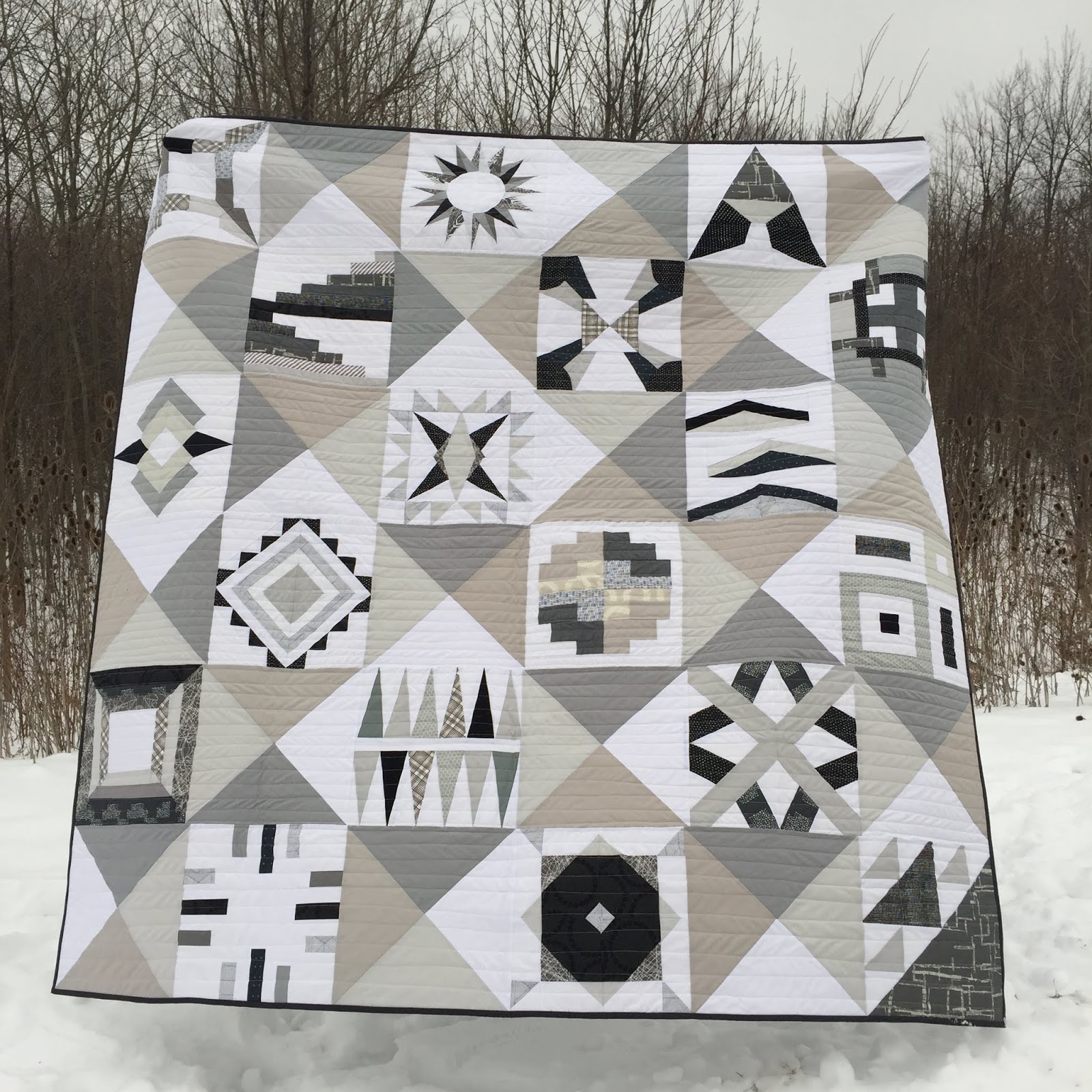 buttons quilts: Neutral Summer: A Finished Quilt