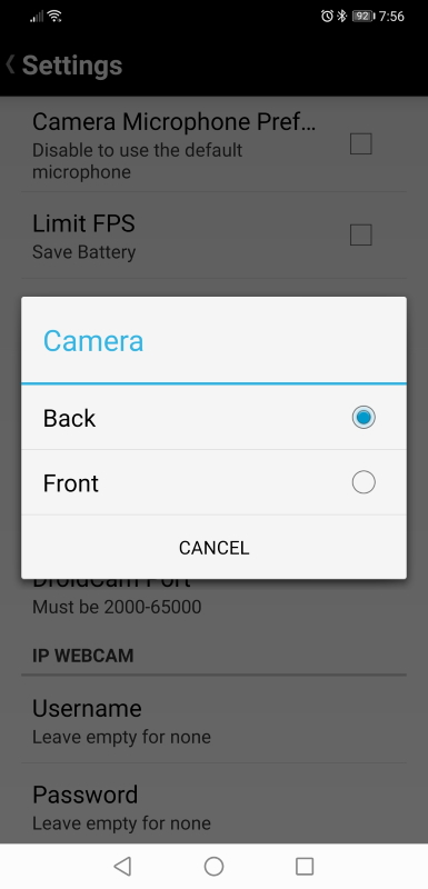 Using Android phone's camera as webcam for computer with DroidCam ...