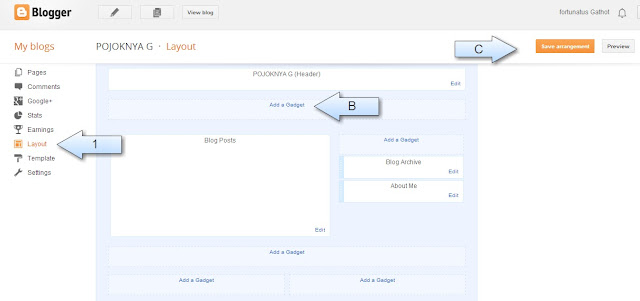 POJOKNYA G: TUTORIAL: HOW TO INSERT WIDGET HTML CODE FOR YOUR BLOGGER