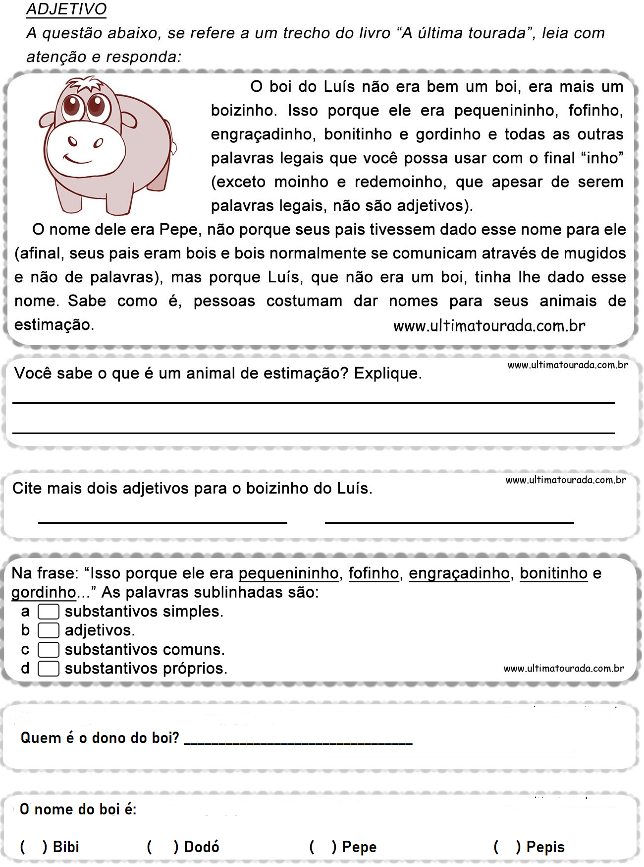 Texto Para Trabalhar Substantivos - BRUNIV Texto Para Trabalhar Substantivos - BRUNIV