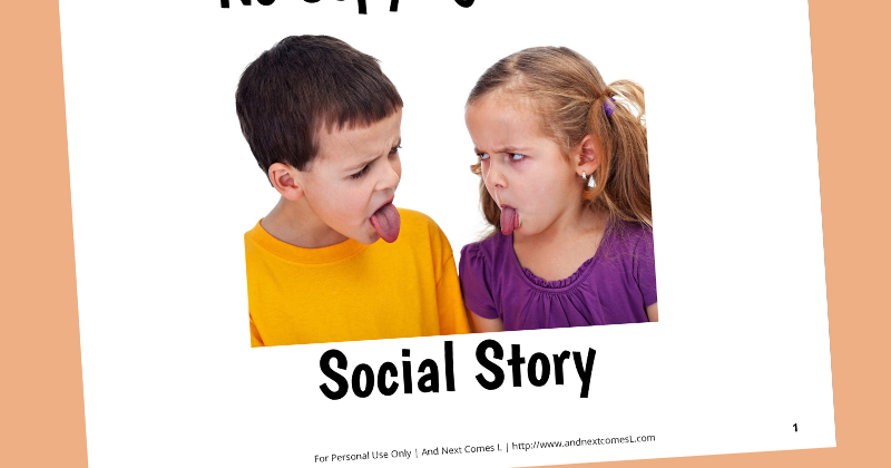 No Copying Others Social Story | And Next Comes L - Hyperlexia Resources