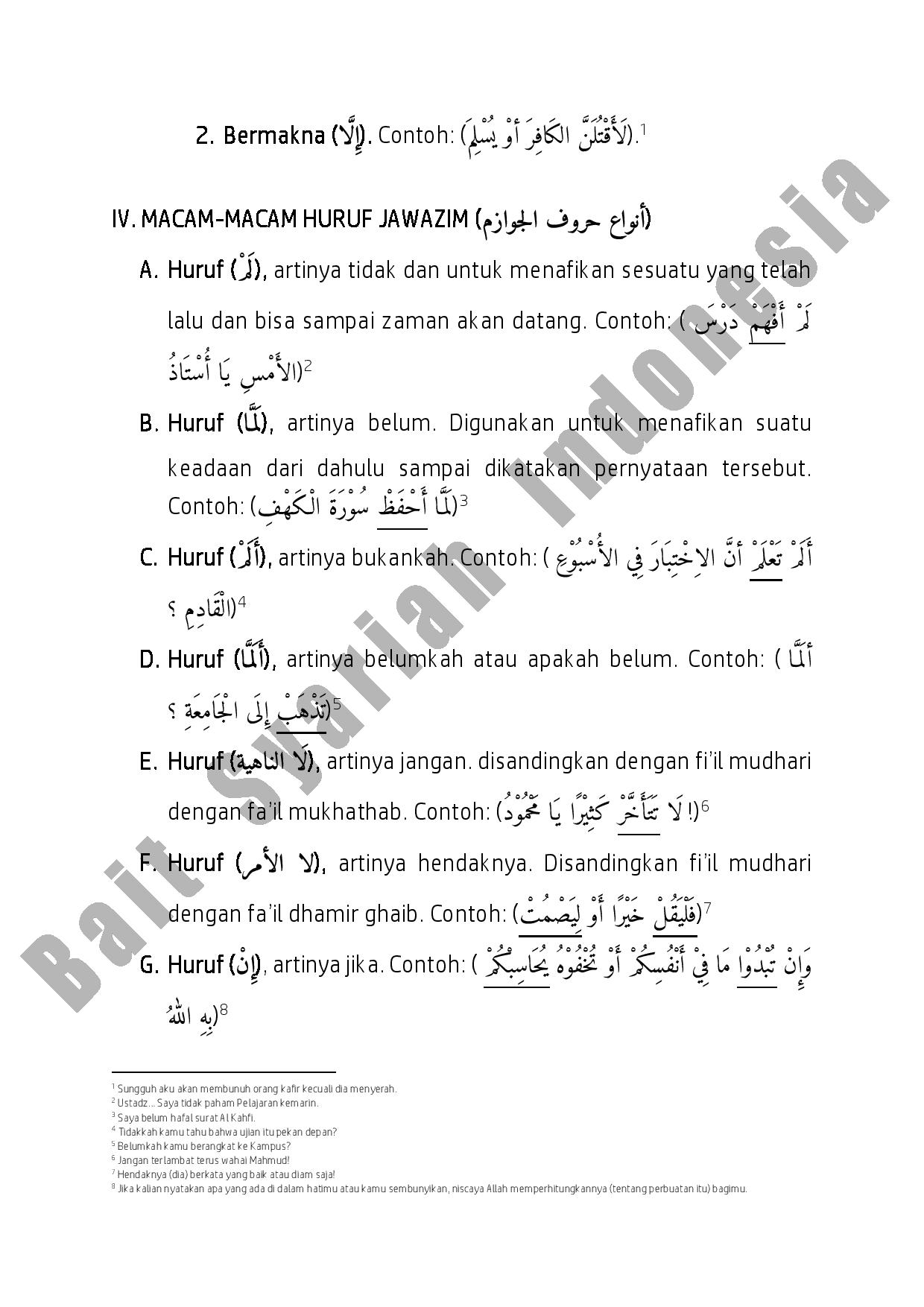 Ilmu Nahwu Bab 45 : Huruf Nashab & Jazm