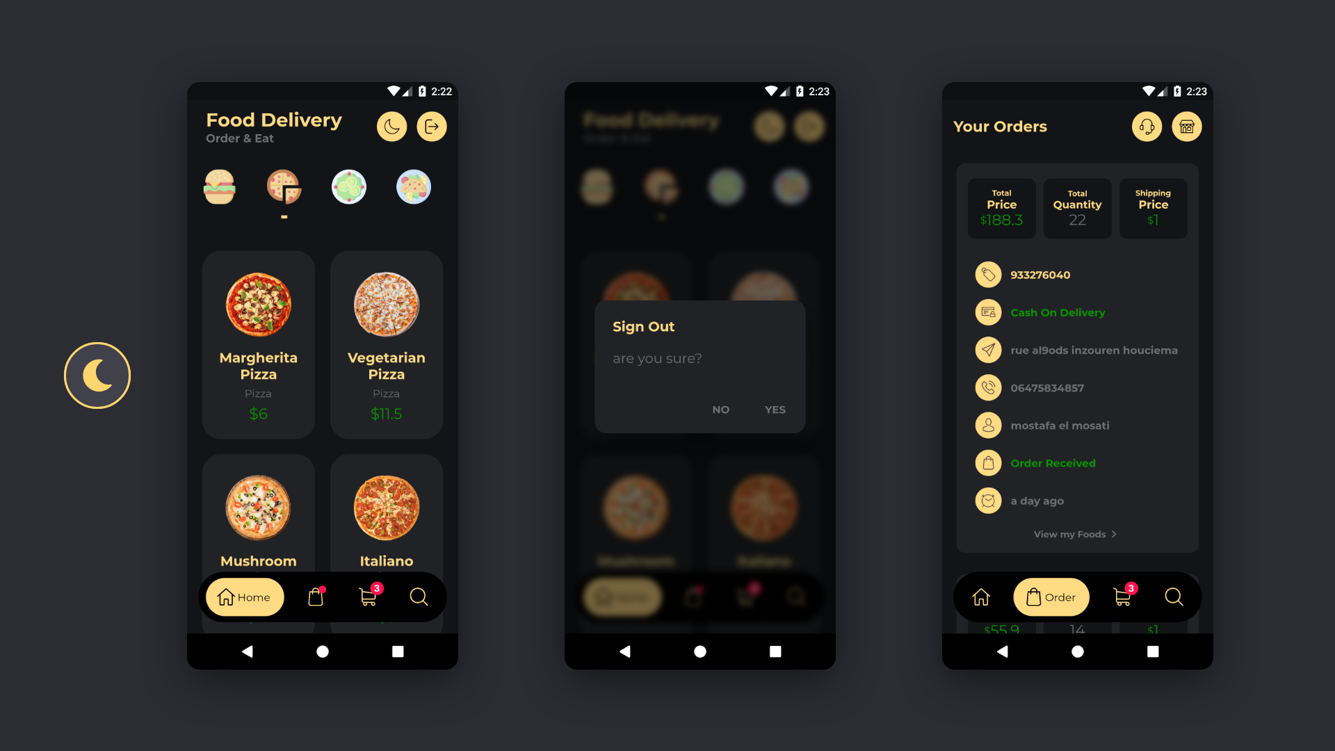 Food delivery App Flutter & Firebase ( Android & ios )