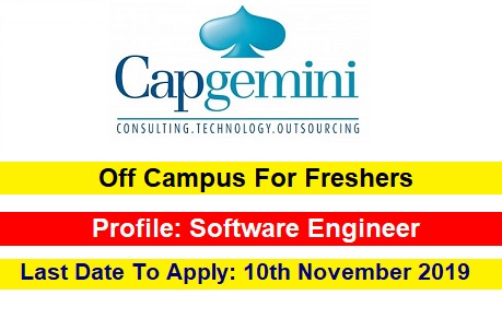 Capgemini Off Campus Hiring Freshers as Software developer, Last Date ...