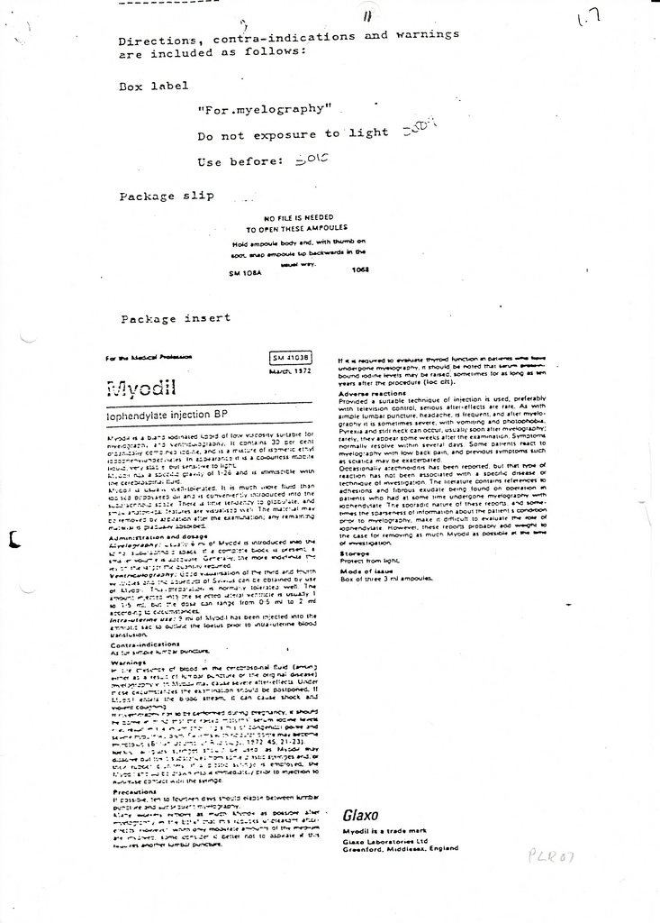 Myodil Killer: 8. Davies Report 1956, Myodil Licence 1974