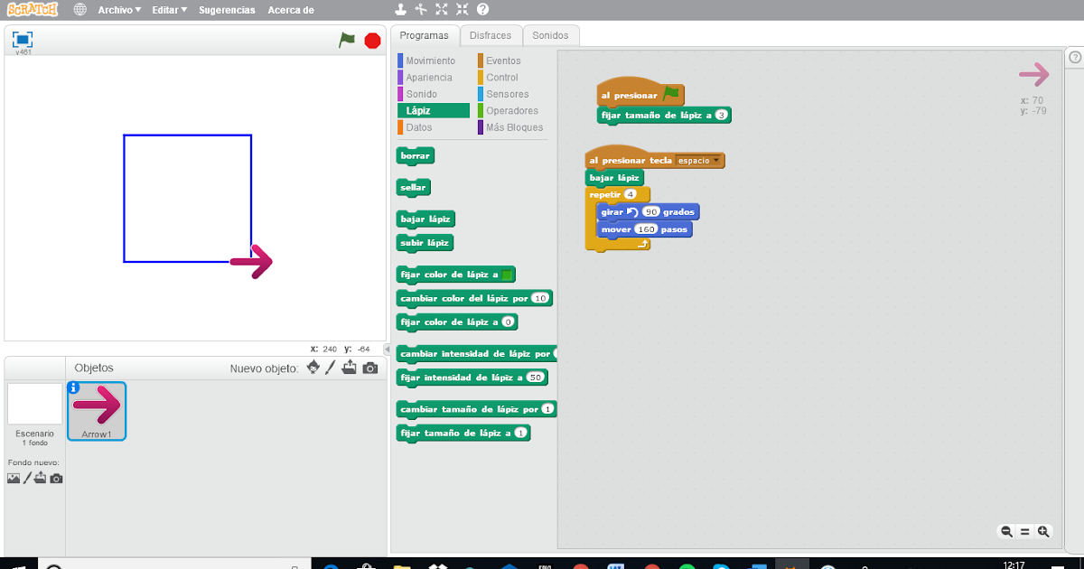 TICO 4ºA: 2- DIBUJAR UN CUADRADO