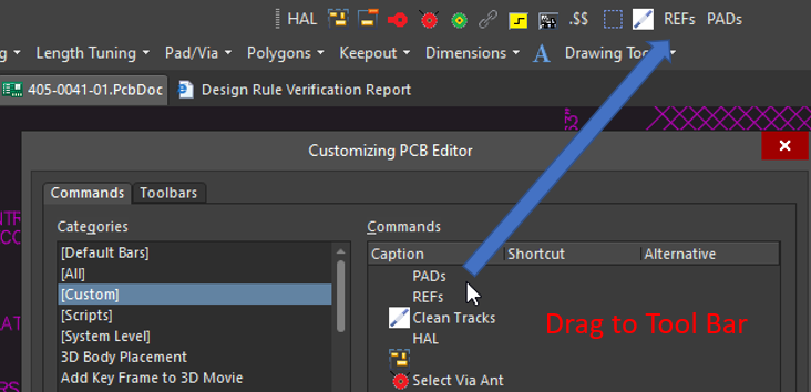 Altium PCB Designer: Create Custom Toolbars