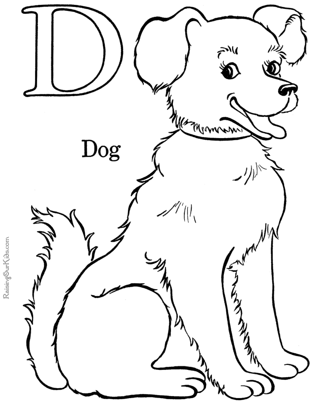 Coloring & Activity Pages: "D" is for "Dog" Coloring Page