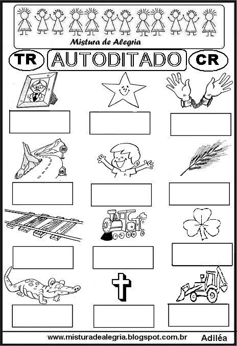 LIVRO DE AUTODITADOS, SÍLABAS COMPLEXAS, IMPRIMIR, COLORIR-Mistura de ...