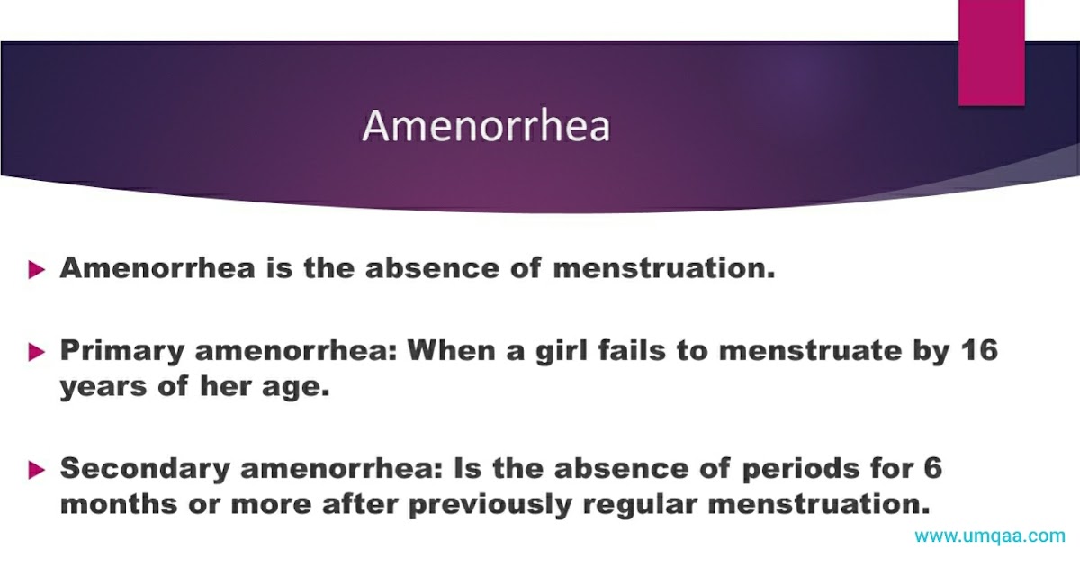 What are the causes of amenorrhea?