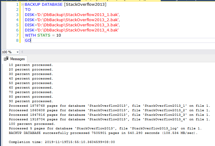 HK SQL Server Doctor: Striped Database Backup