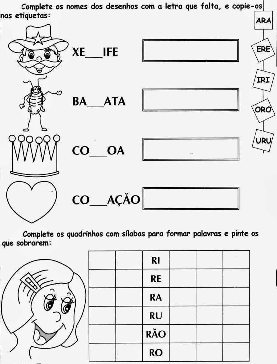 EU APRENDO.COM: Atividades com R (som fraco).