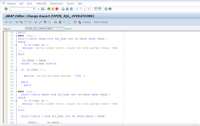 SAP TECH: Open Sql Statements