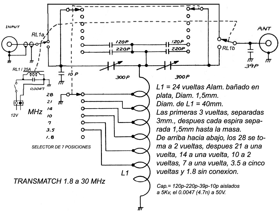 LU5HJF : Transmatch (acoplador de antena) 1.8 MHz a 30 MHz
