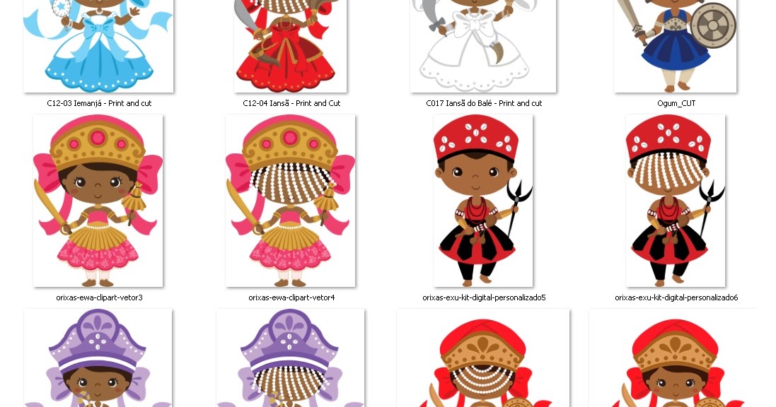 Pacote de imagens de orixás bebês, cut em png
