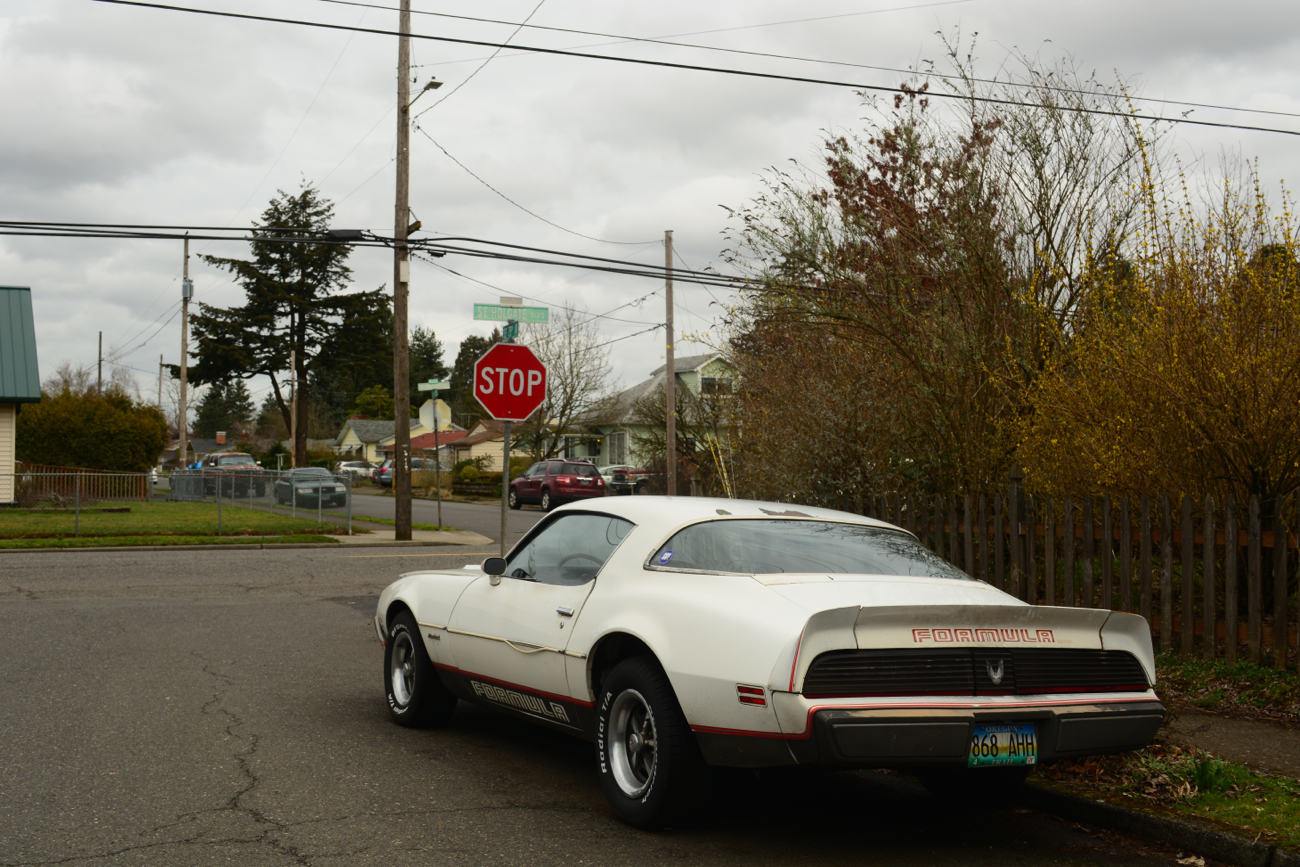 OLD PARKED CARS.: 1980 Pontiac Firebird Formula.