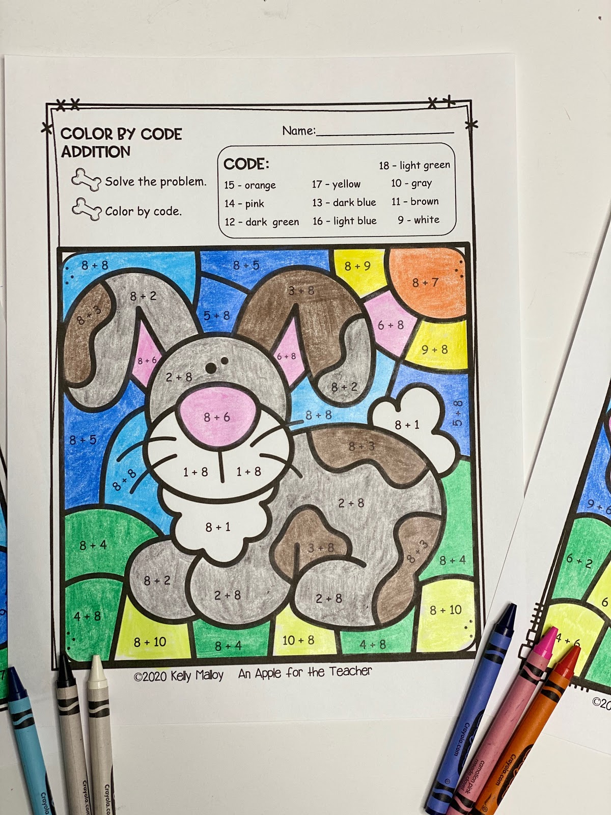 An Apple For The Teacher: Pets Color By Number Worksheets