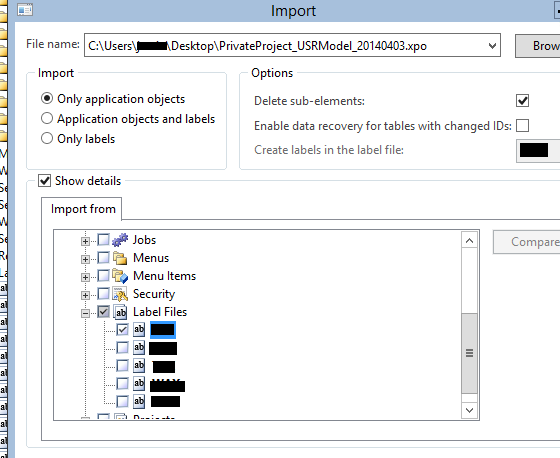 Error in loading label file,How to import new label files in AX 2012