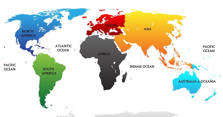 World Continental Map
