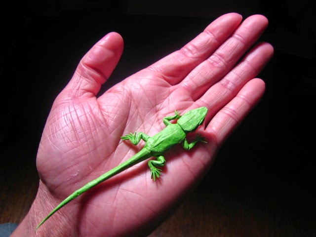 origami lizard easy ~ easy paper craft for kids
