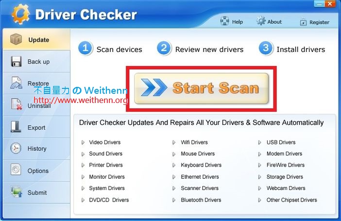 Driver Checker – 驅動程式怎麼備份？ 有它在一鍵搞定!! ~ 不自量力 の Weithenn