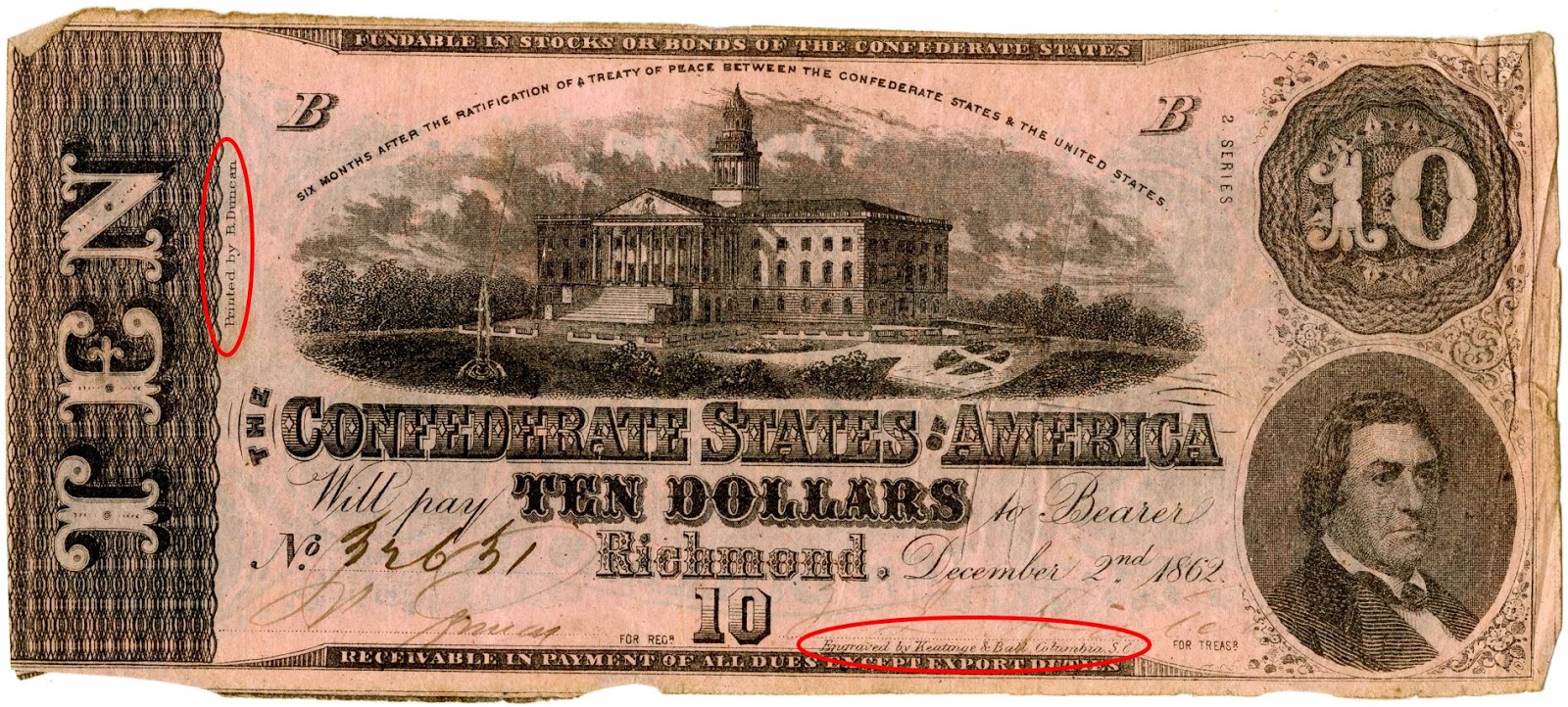Columbia History Buff: Confederate Currency Printers in Columbia, SC