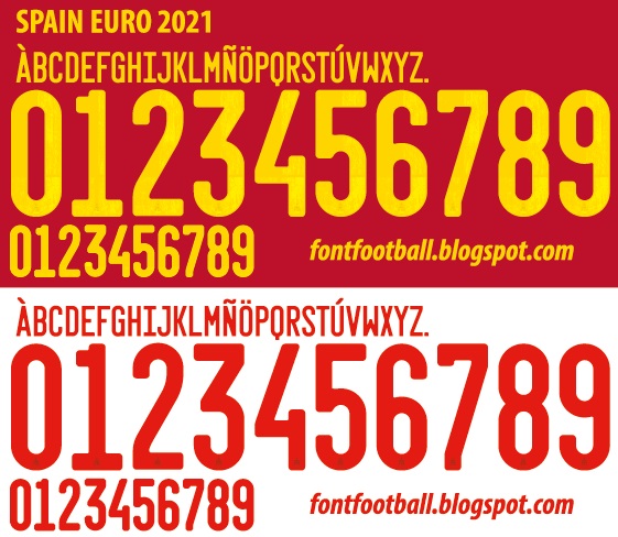 FONT FOOTBALL: Font Vector Spain Euro 2021 kit