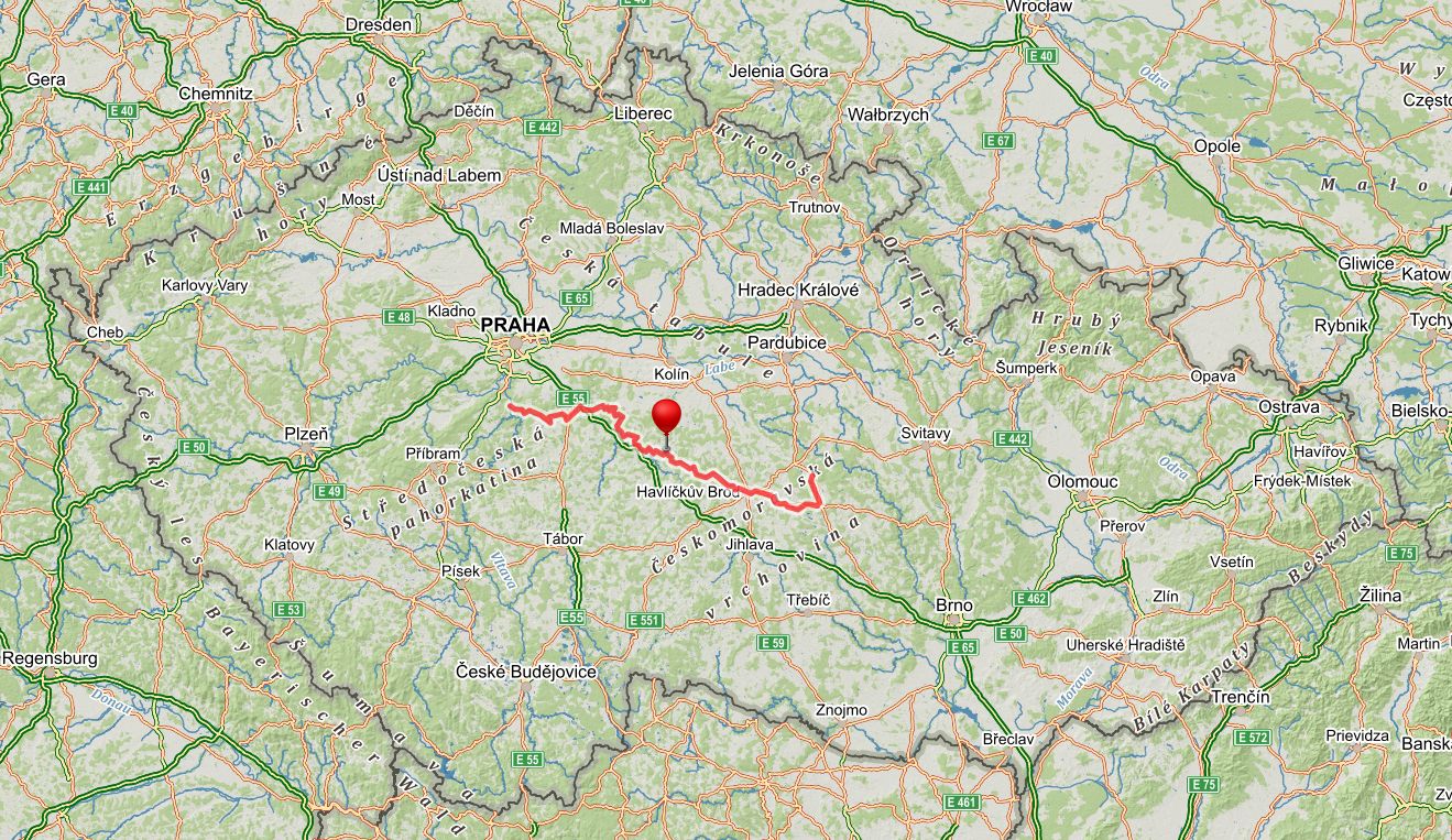 Sázava řeka Mapa - Mapa