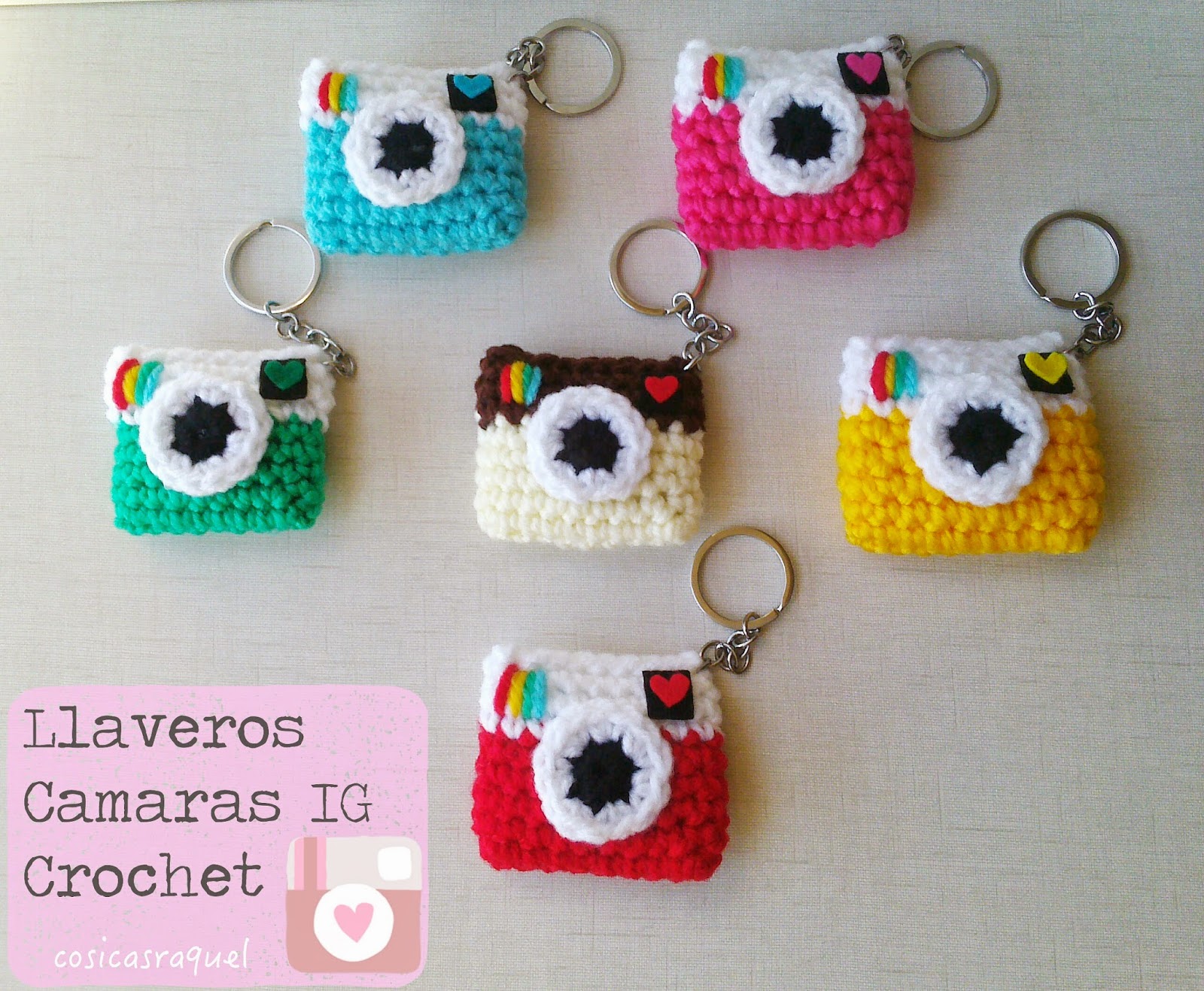 cosicasraquel: Llaveros Instagram Crochet