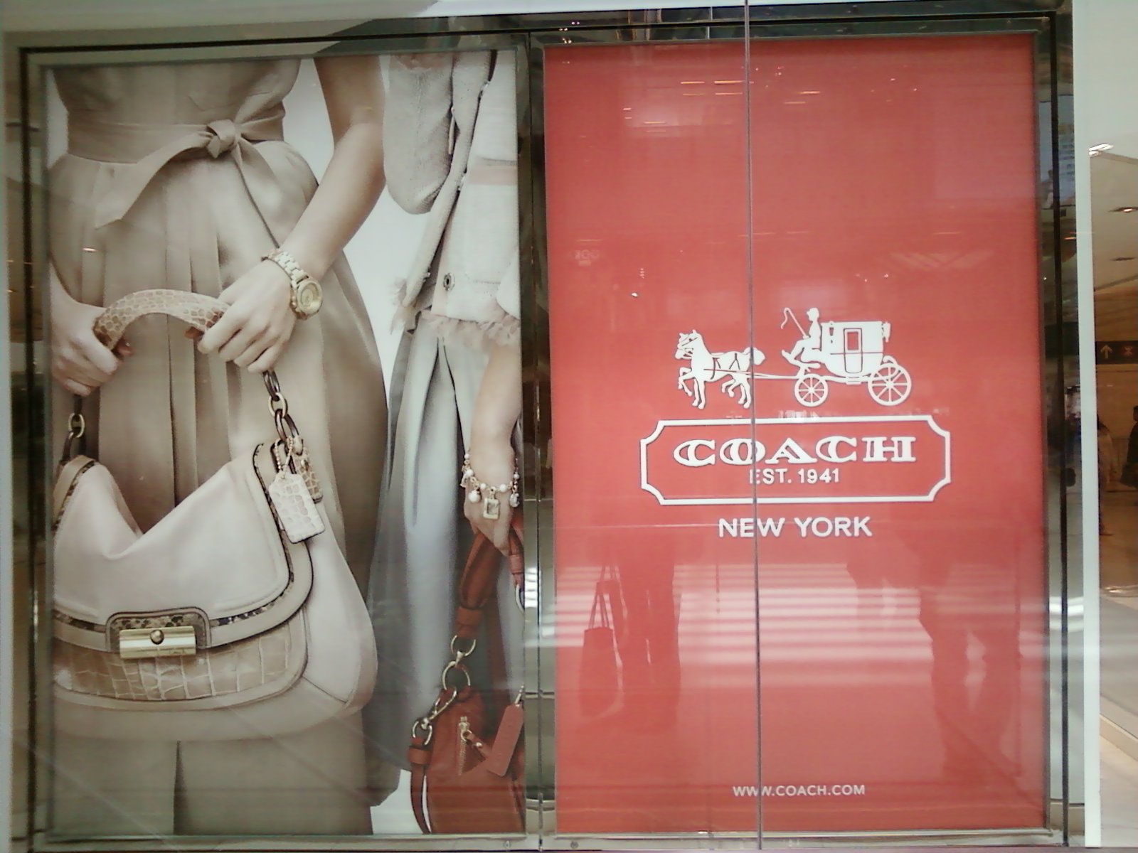 I CHIC,hand made leather goods: very nice Coach display