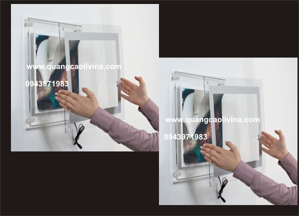 QUANGCAOLIVINA.COM: Khung poster mica kẹp hình - Bảng mica