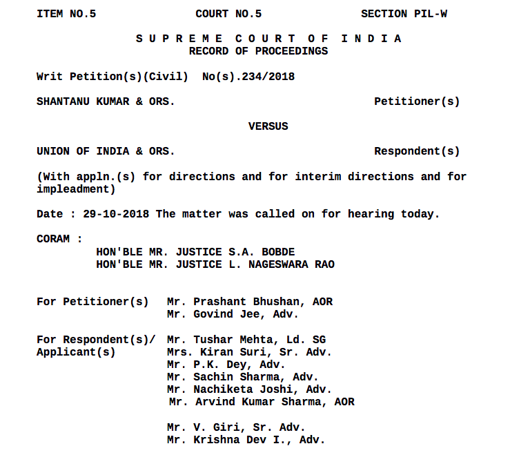 Supreme Court Order Copy regarding SSC CGL 2017 Case (29.10.2018)