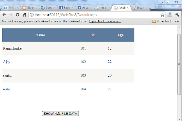 How To Create Xml File And Display The Xml File Data In Grid View Control Mynet Tutorials