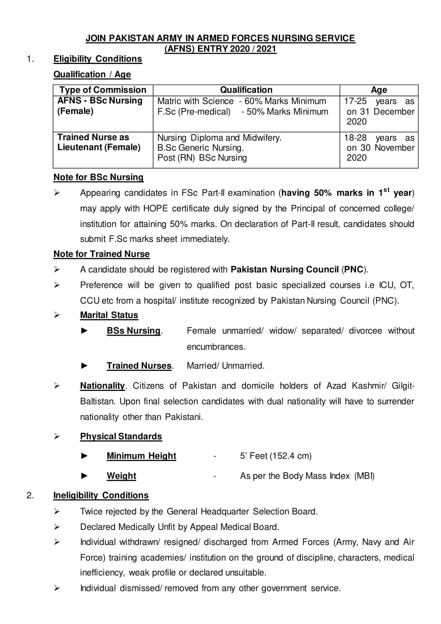Pak Army Nursing (AFNS) Admission 2022 (Online Registration Guide ...
