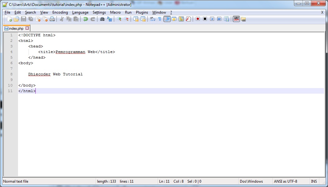 Pengenalan Text Editor Dhidecoderweb Tutorial Pemrograman Web