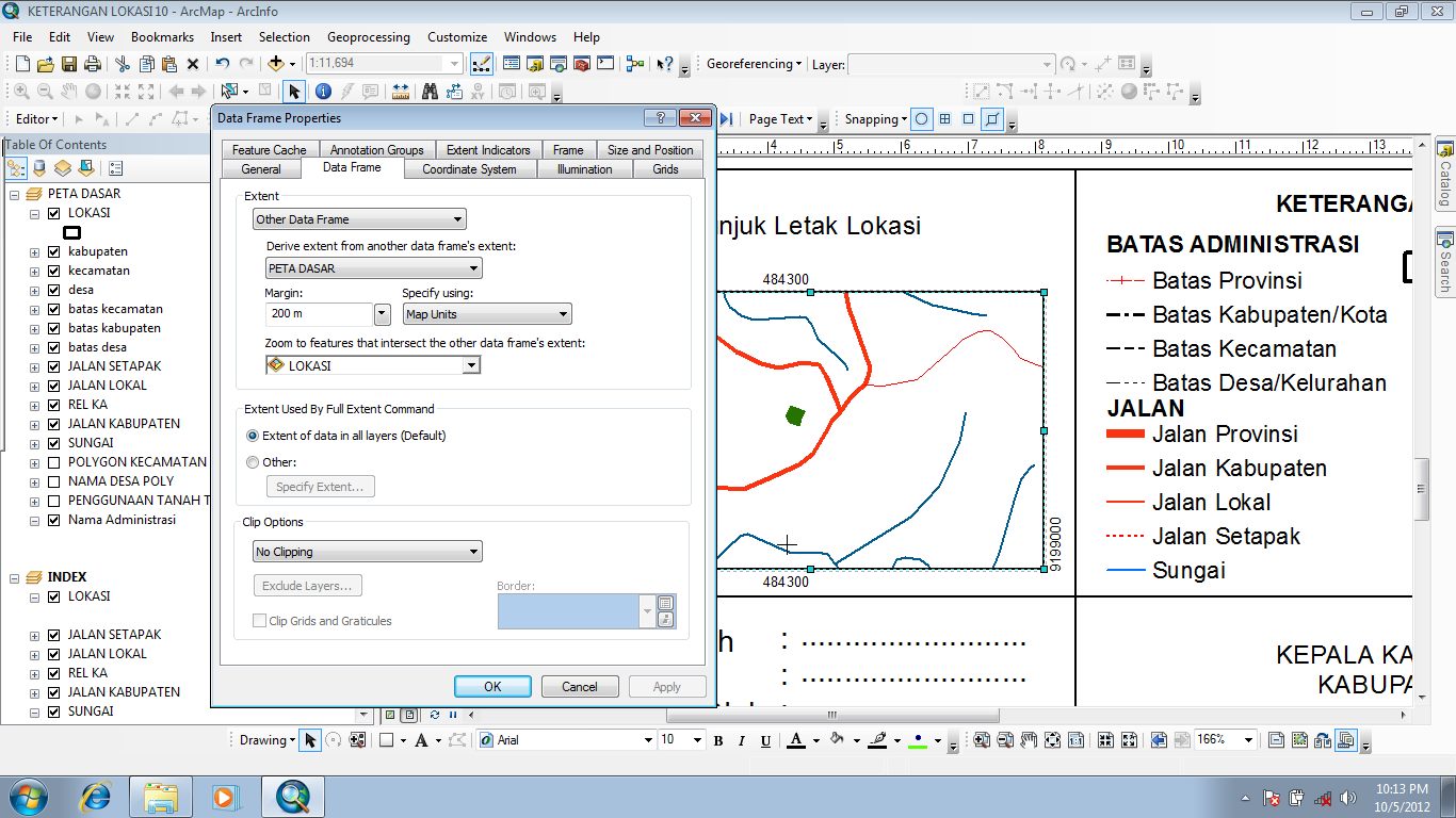 BELAJAR ARCGIS : SETTING AUTOMATIC PETA INDEX PADA ARCMAP