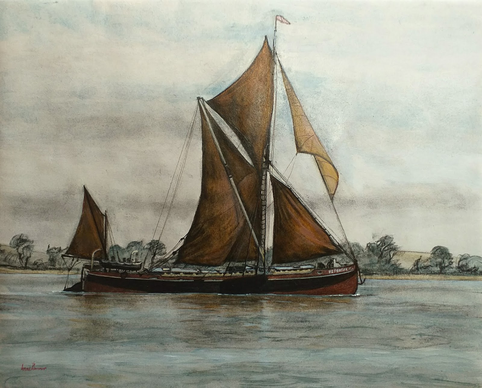 Anne Plummer Nautical Painter: Thames barge painting Repertor