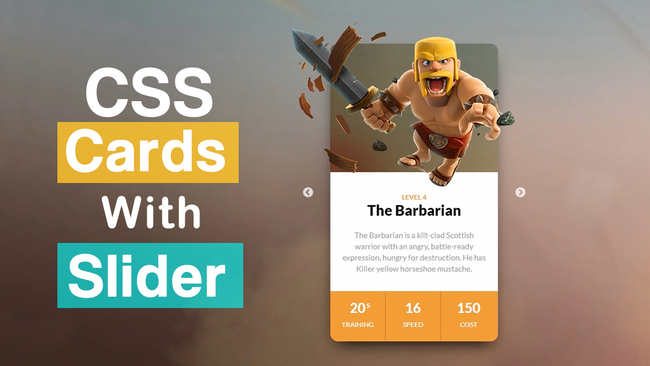 Responsive Card Slider With Animation Using Html CSS & Javascript.