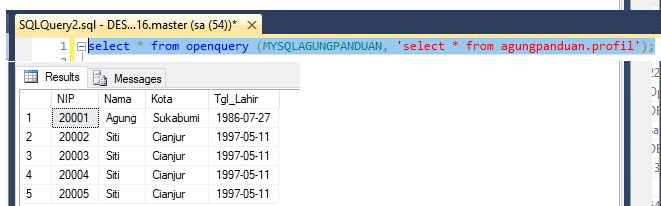 Membuat Linked Server Di SQL Server Untuk Kebutuhan Openquery (MYSQL, SQLSERVER, ORACLE) - AGUNG ...