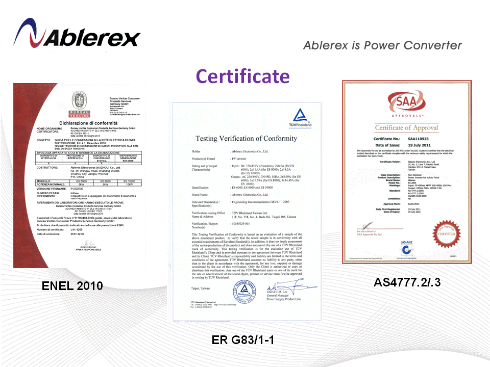 Ablerex: 盈正>太陽能逆變器>Photovoltaic Device>Grid-Connected Single Phase>EnerSolis 6K-12KW