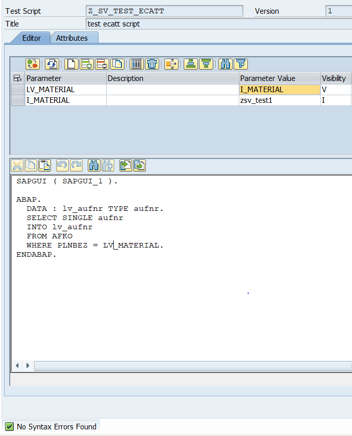 SAP ABAP Central: ABAP code in ECATT scripts