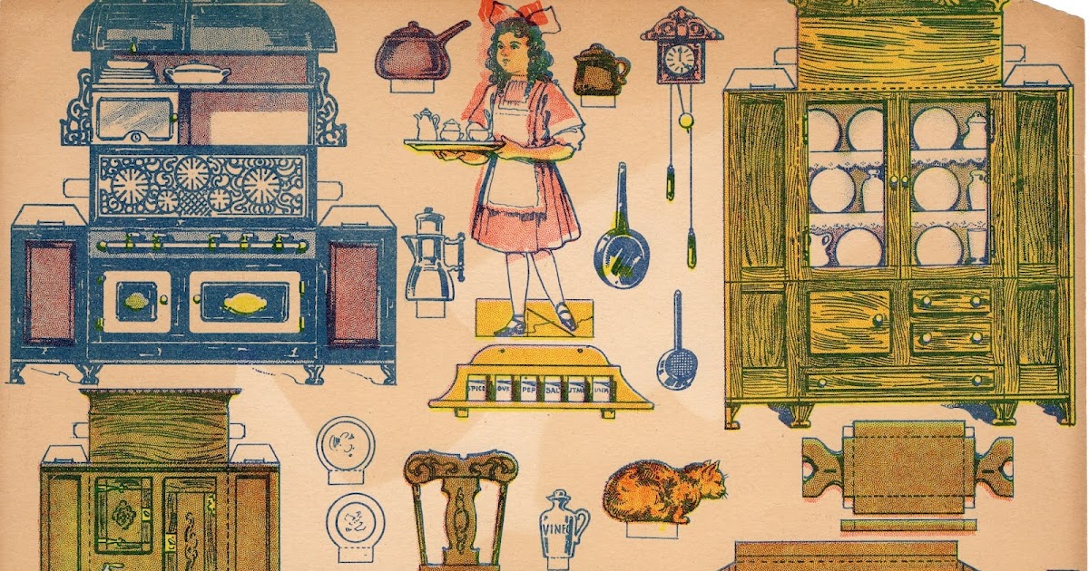 The Paper Collector: Kitchen and Dining Room cut-outs ca. 1920