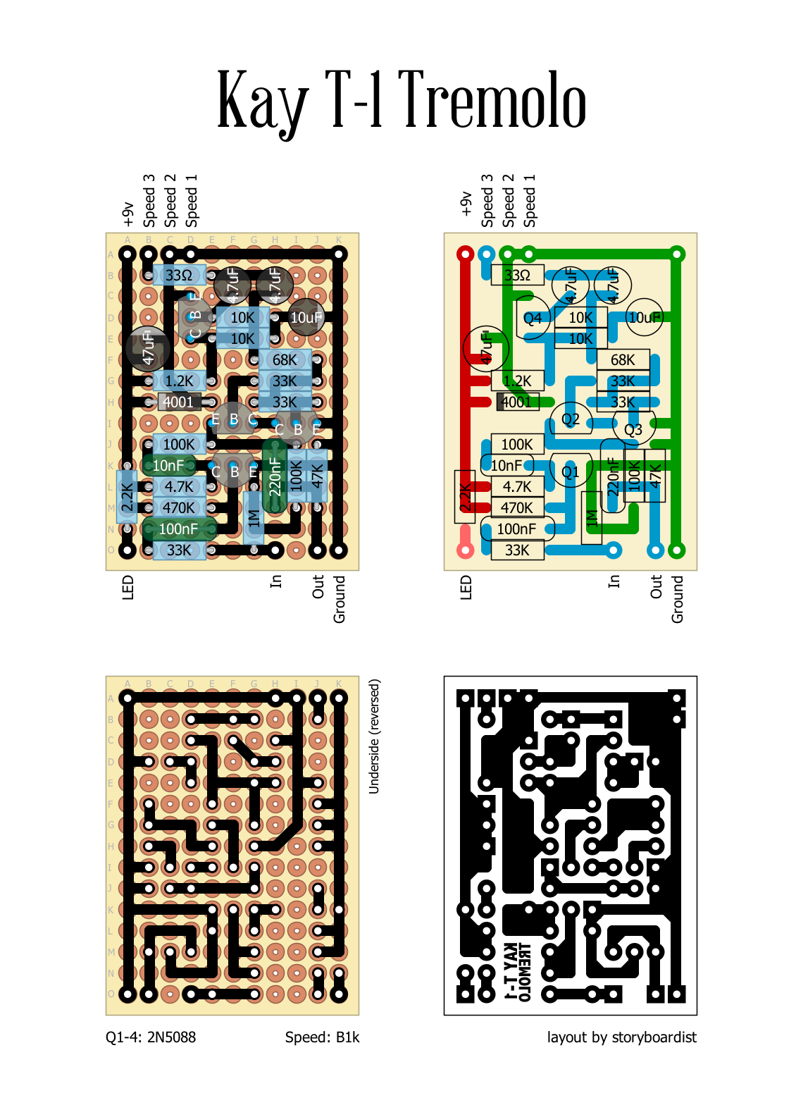 Perf and PCB Effects Layouts: Kay T-1 Tremolo