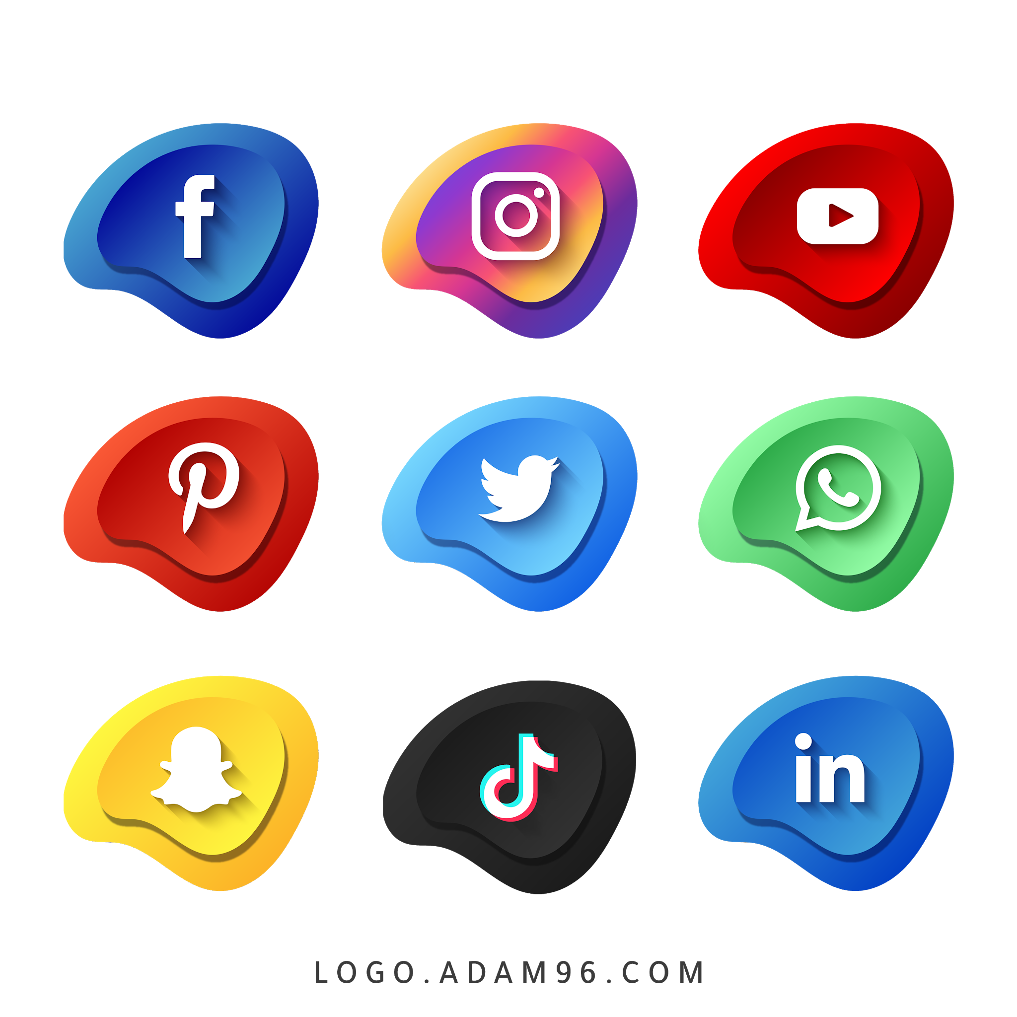تحميل اجمل ايقونات مواقع التواصل الاجتماعي عالية الجودة Logo Social