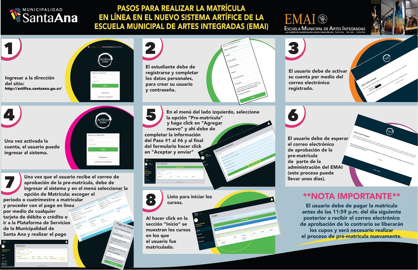 Escuela Municipal de Artes Integradas EMAI: Nueva matrícula en línea.