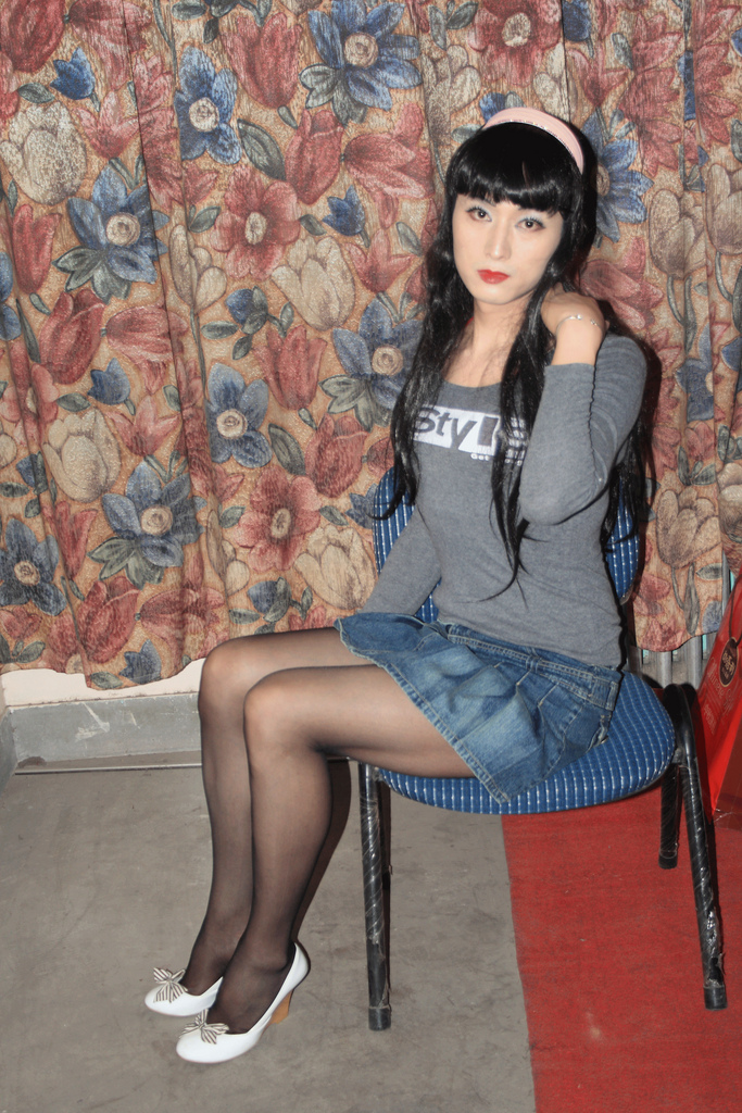 Tgirls on Flickr: Zhi in miniskirt